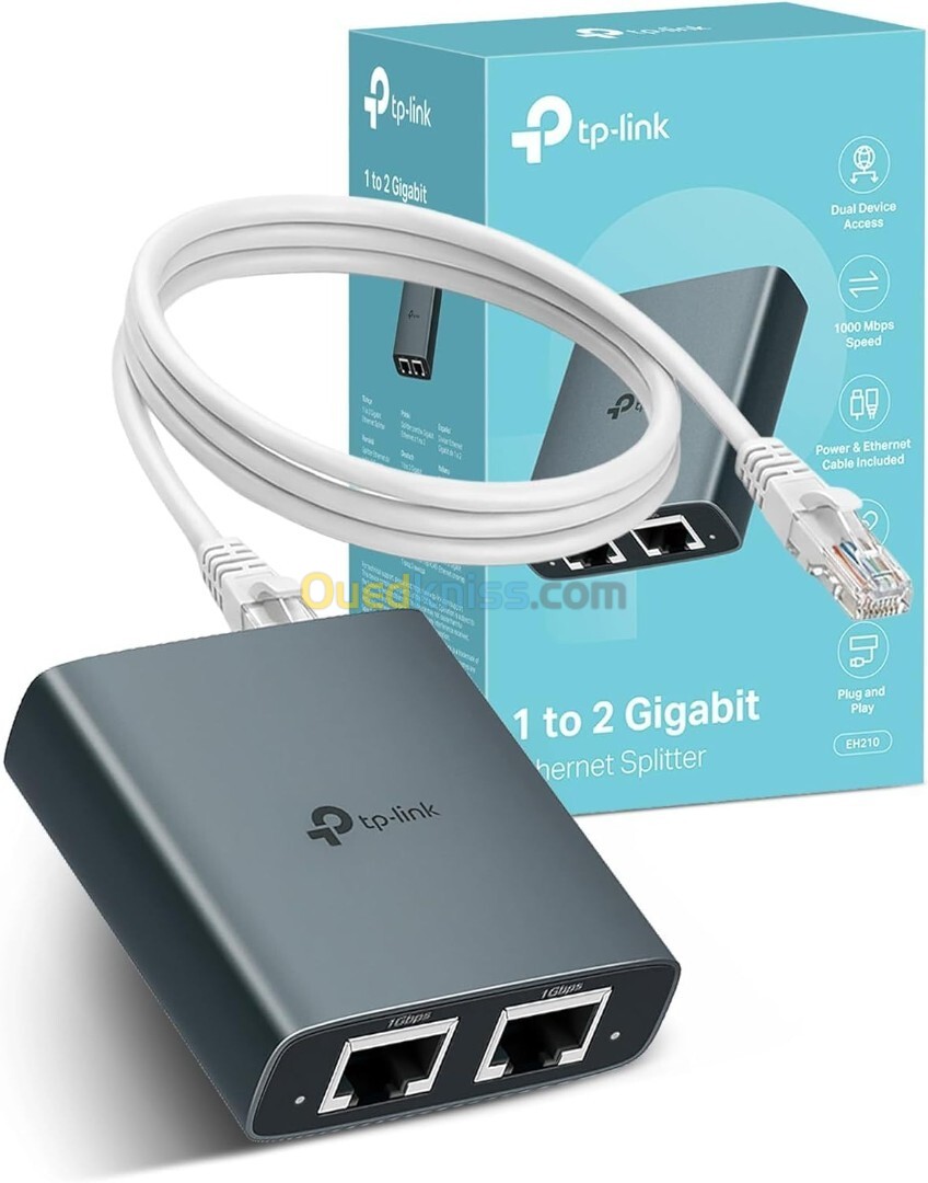 TP-Link EH210 Switch Ethernet 2 Ports 1000 Mbps RJ45 Splitter Network ...