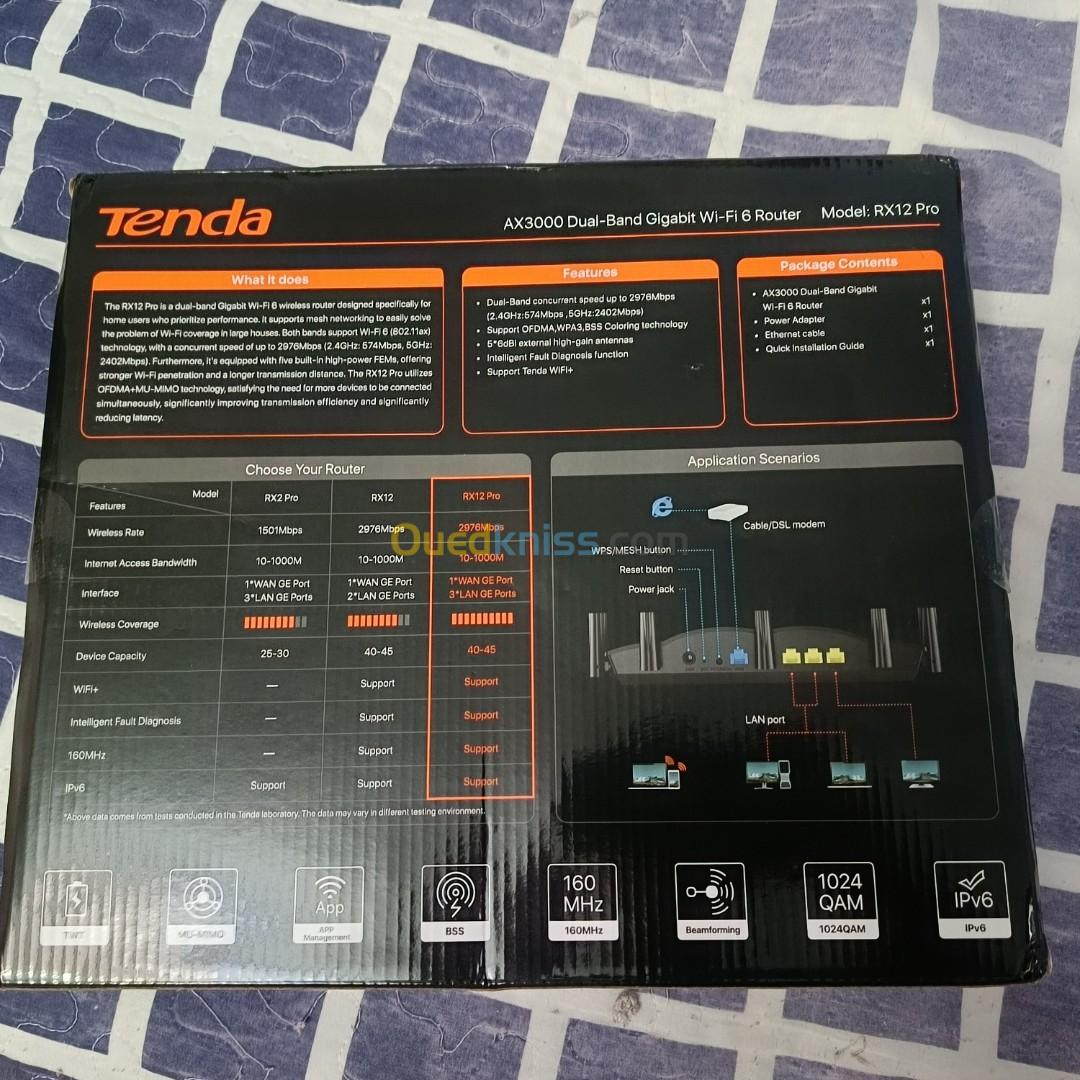 Tenda Ax3000 Rx12 pro Wifi 6 - Tébessa Algeria Tenda Ax3000 Rx12 pro Wifi 6 - Tébessa Algeria