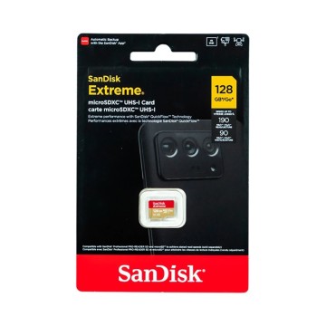 SANDISK EXTREME 128GB - CARTE MÉMOIRE MICRO SD - 190 MB/S - UHS-I -V30 ...