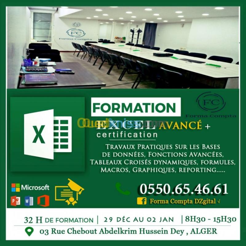 Formation PRATIQUE, EXCEL AVANCÉ Alger Hussein dey - Ouedkniss.com ...