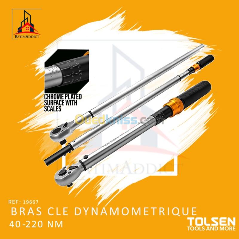 CLÉ DYNAMOMÉTRIQUE AVEC BRAS EXTENSIBLE 40-220NM TOLSEN - Alger Algérie