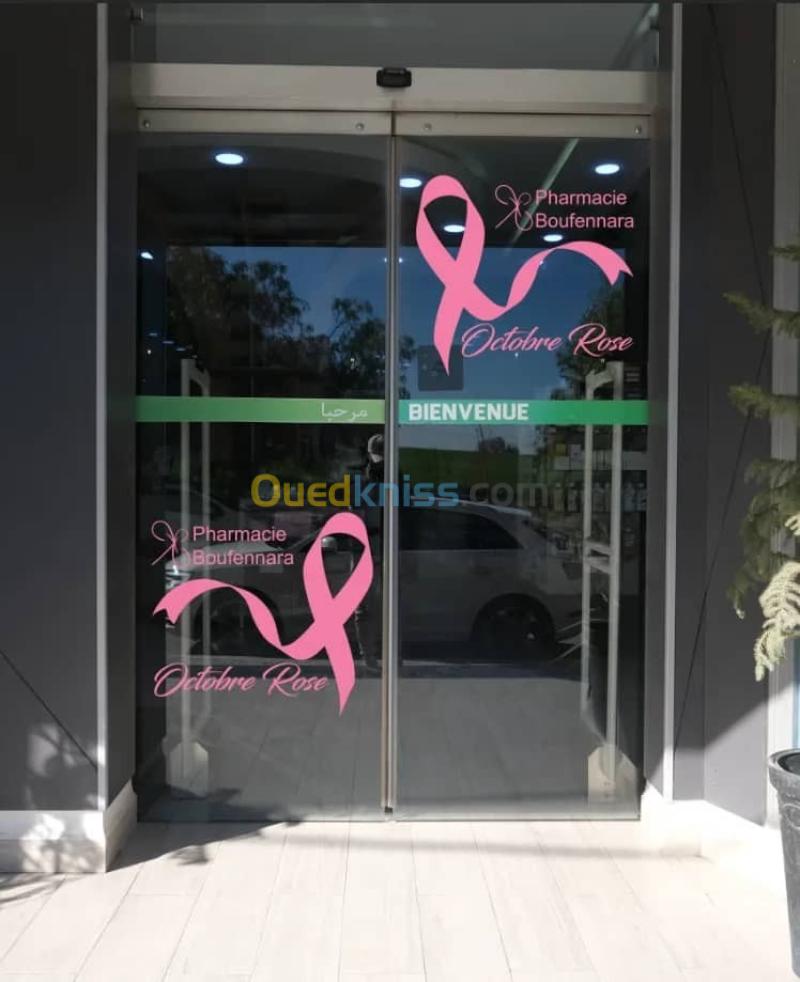 Habillage vitrine & façade en autocollant one way & transparent ...