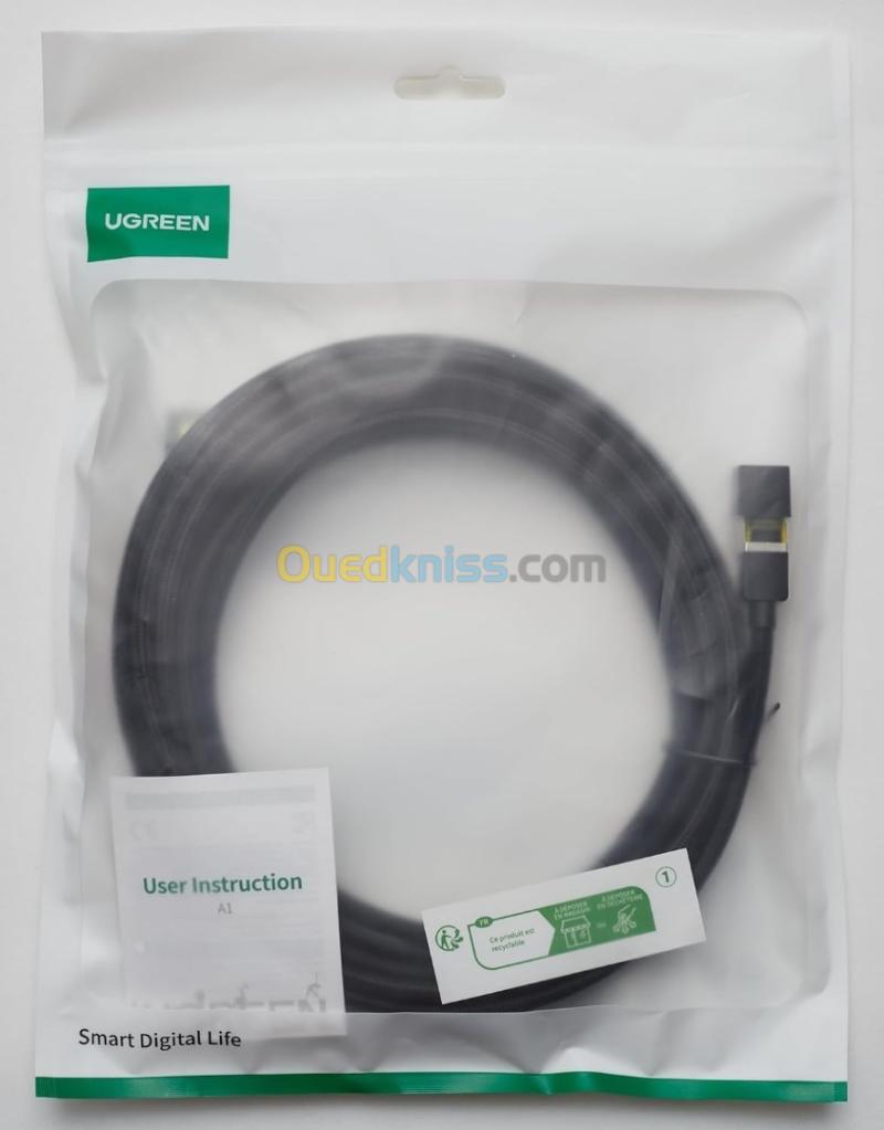 UGREEN Câble Ethernet RJ45 Cat 7 10Gbps 600mhz Double Blindage Noyau ...