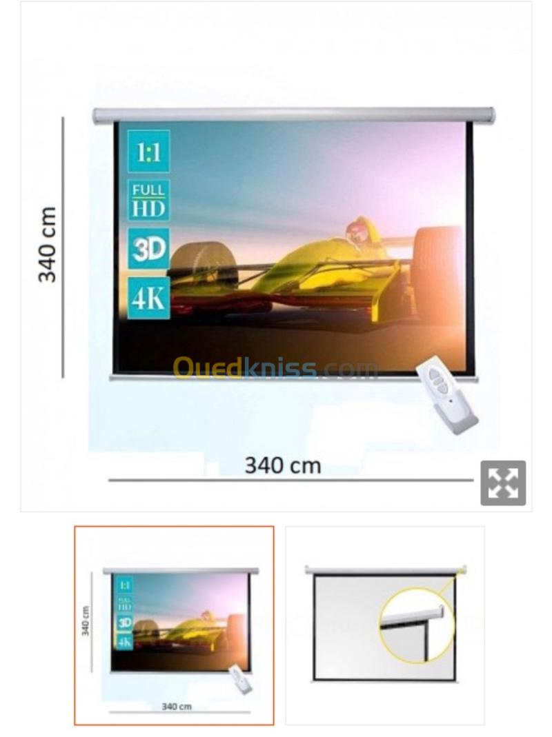 Ecran de projection MACTECH électrique mural blanc 340cm x 340cm Alger Dely brahim - Ouedkniss ...